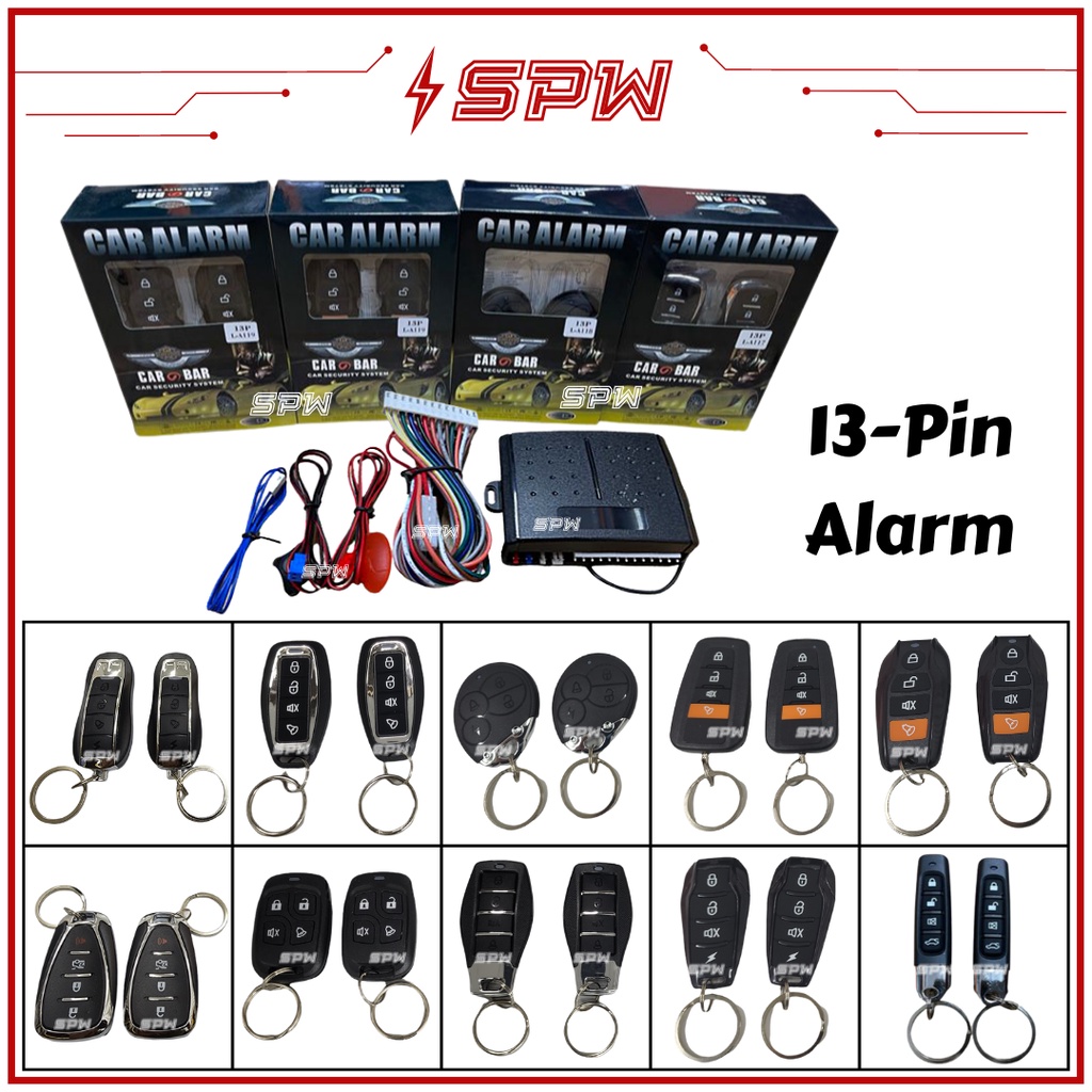 Car Alarm System with Brake Lock Vehicle Security System (13 pin ...