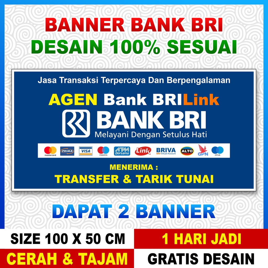 Best BRILINK BRI MANDIRI BANNER BANNER PACKAGE OF 2 BANNERS | Shopee ...