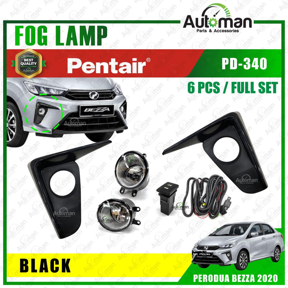 PENTAIR Perodua Bezza 2020 - 2021 Bumper Fog Lamp Foglamp Black With ...