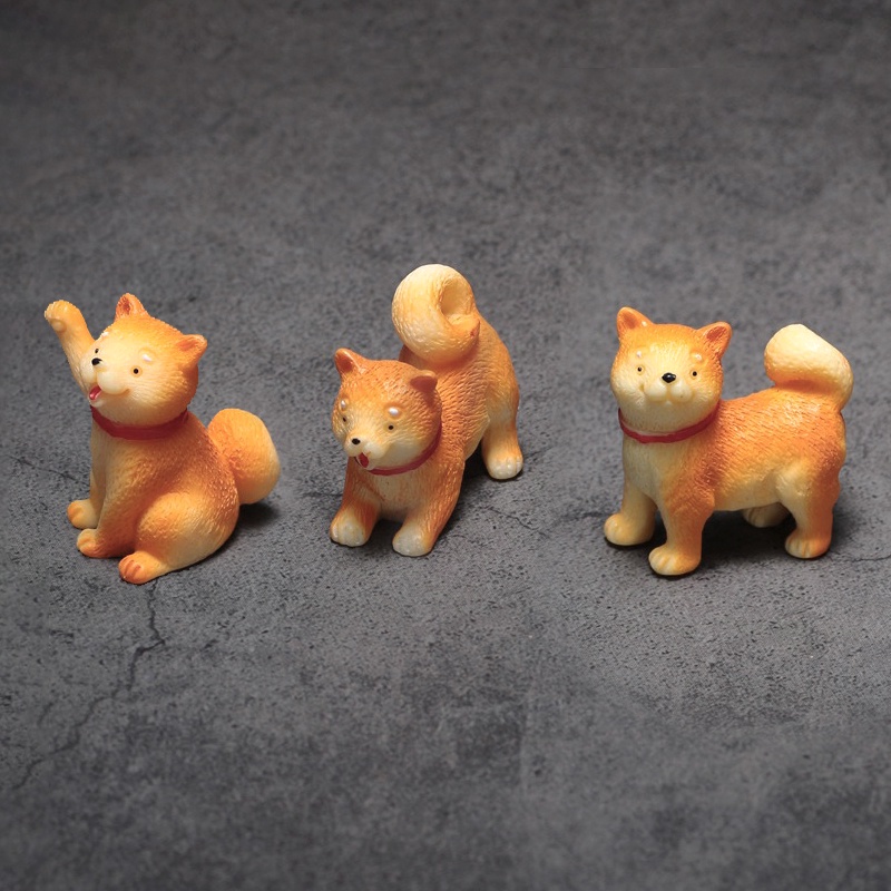 Shiba Inu Dog Realistic Small Collectible Figurine Cute Collector Toy ...