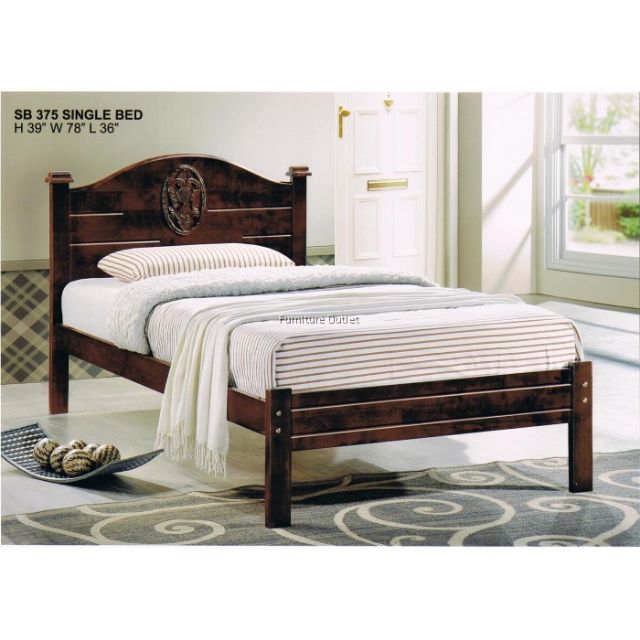 Solid Wood Single Bed | Shopee Malaysia