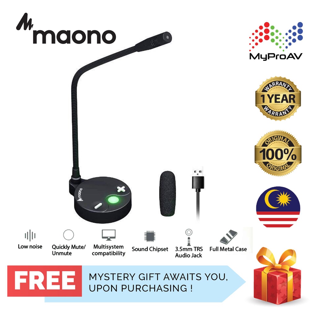 MAONO AU-GM10 Gooseneck Microphone USB Cardioid Condenser Mic | Shopee ...