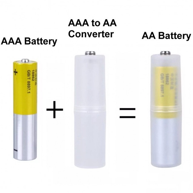 [4pcs] AAA to AA Battery Adapter/Converter | tukar bateri AAA menjadi ...