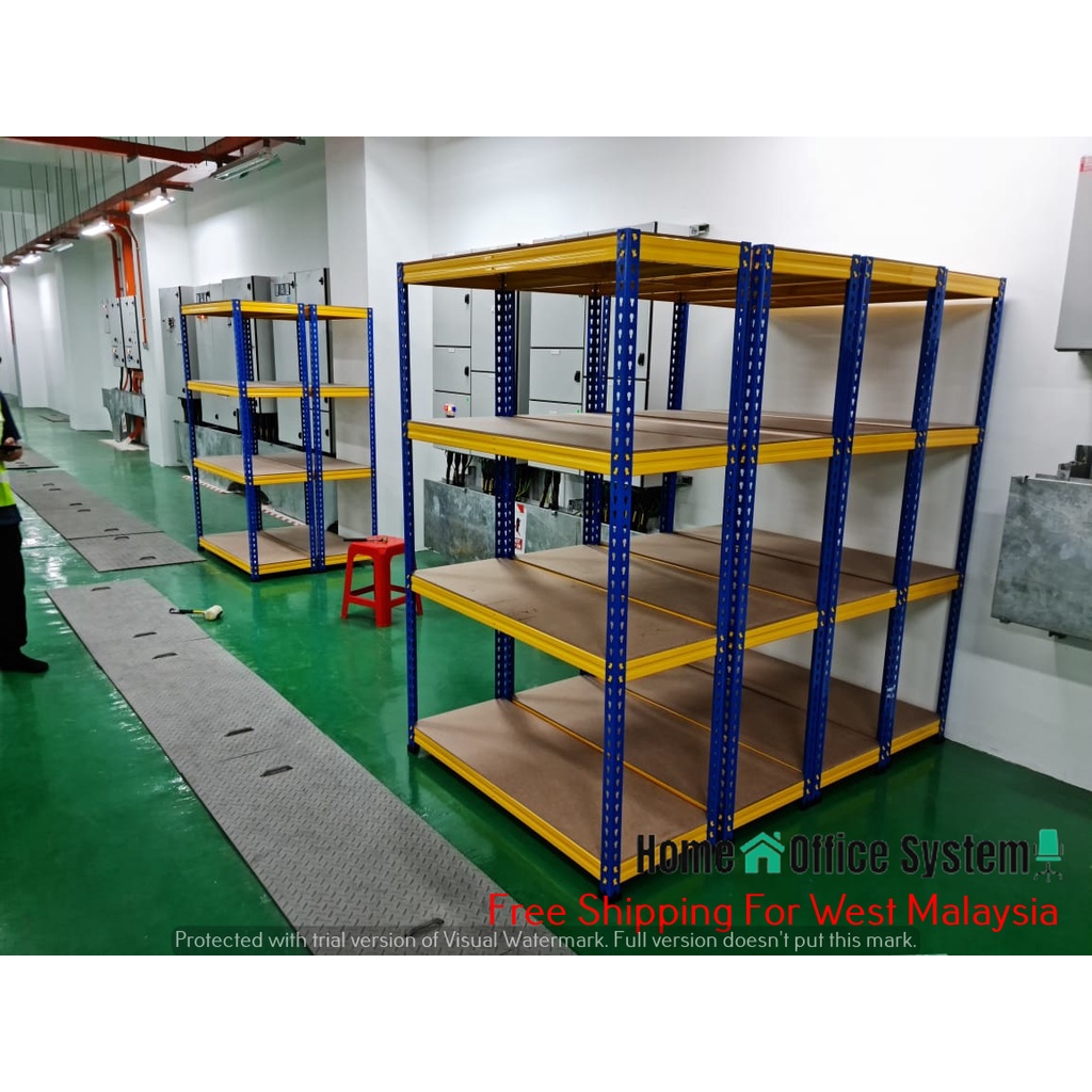 1.5 MM Thickness 4 Level Boltless Rack Shelf Rack Storage With 8 MM HDF ...