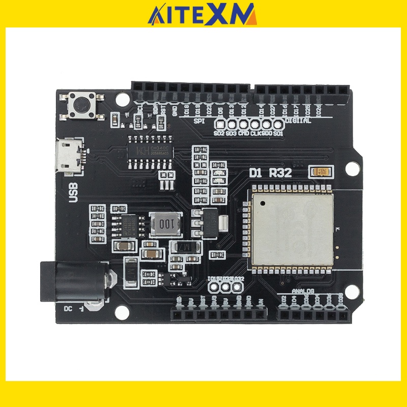 For Wemos D1 ESP32 ESP-32 WiFi Bluetooth-compatible 4MB Flash UNO D1 R32 Board Module CH340 ...