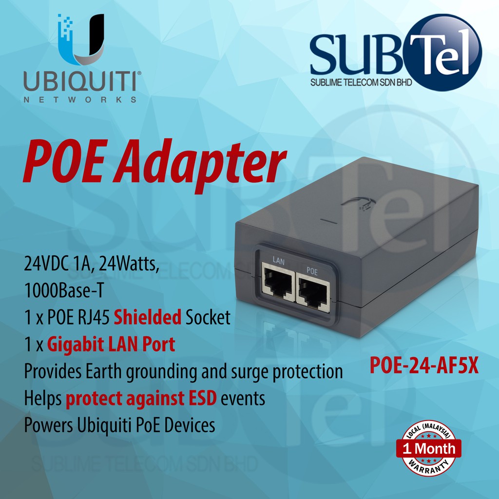 CLEARANCE Ubiquiti POE-24-AF5X Networks Gigabit Power over Ethernet POE ...