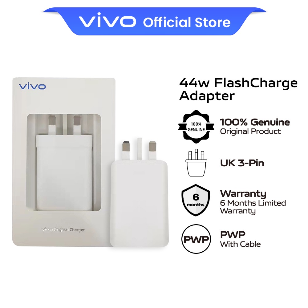 ViVo 44W 66W 88W 33W Fast Charger Power Adapter UK 3-Pin | Shopee Malaysia
