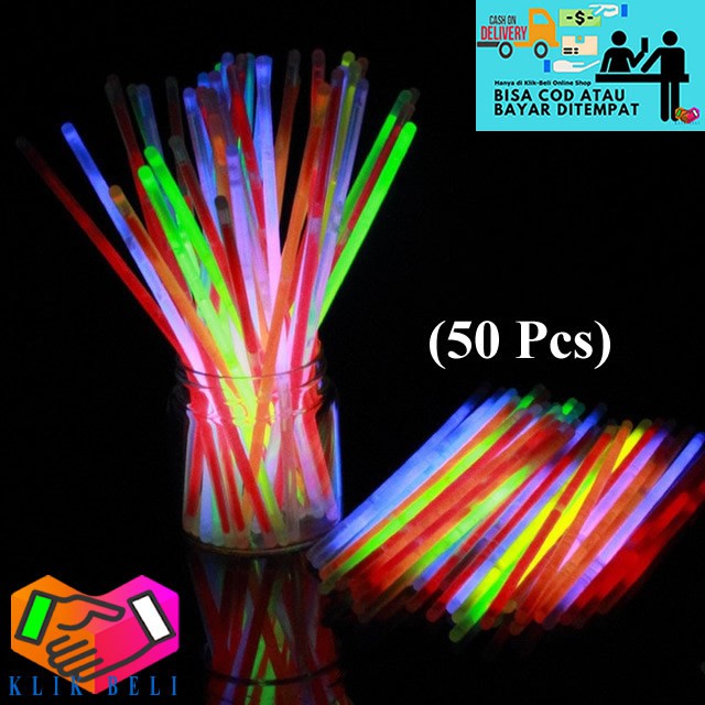 (50 Pcs) Colorful Glowsticks Party Concert Glow In the Dark Light ...