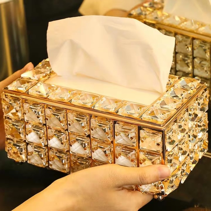 Europe style Luxury crystal tissue box Paper Towel Crystal Storage Box ...