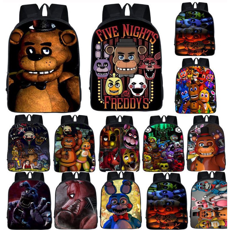 Five Nights At Freddy's Backpack Freddy Chica Foxy Bonnie FNAF Shoulder ...