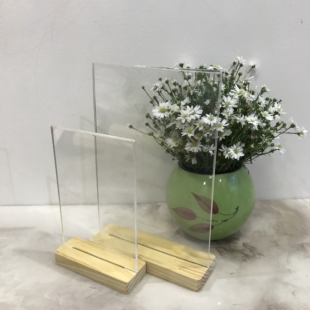 A4 Wooden Base Mica Shelf on Demand, Menu Price List for Cafes ...