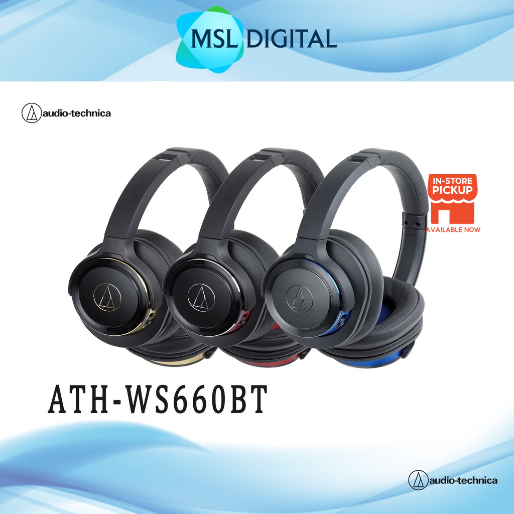 Audio Technica Bluetooth Wireless Solid Bass Over-Ear Headphones ATH-WS660BT ATHWS660BT WS660BT ...