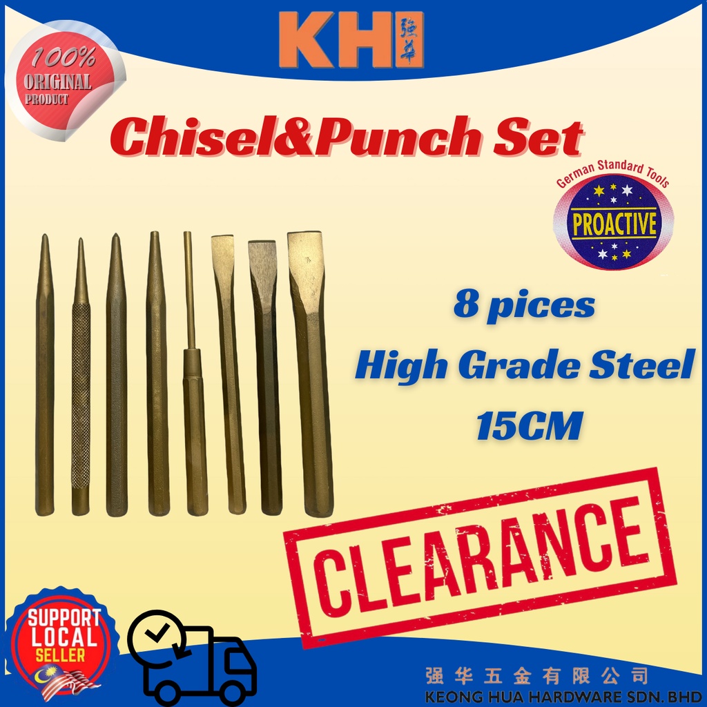 Proactive Chisel and Centre Punch set 8 pcs | Shopee Malaysia
