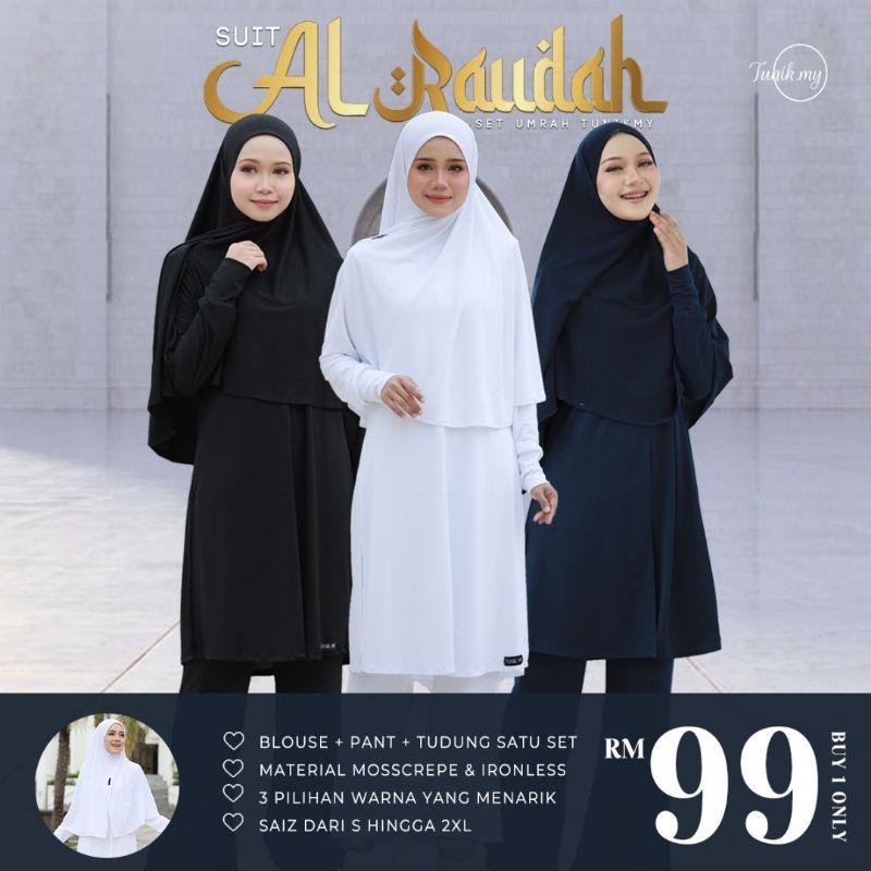 𝐒𝐮𝐢𝐭 𝐀𝐥 𝐑𝐚𝐮𝐝𝐚𝐡 | 𝐒𝐮𝐢𝐭 𝐇𝐚𝐣𝐢 | 𝐒𝐮𝐢𝐭 𝐔𝐦𝐫𝐚𝐡[𝐒-𝟐𝐗𝐋] | Shopee Malaysia