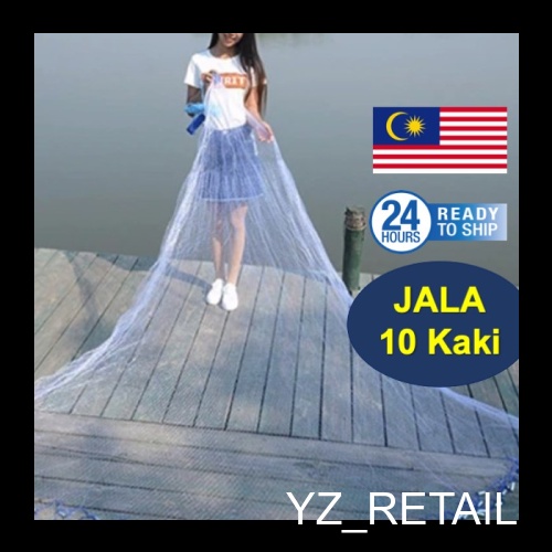[ READY STOCK MALAYSIA ] Jala Ikan 10 Kaki Panjang 20 kaki Diameter ...