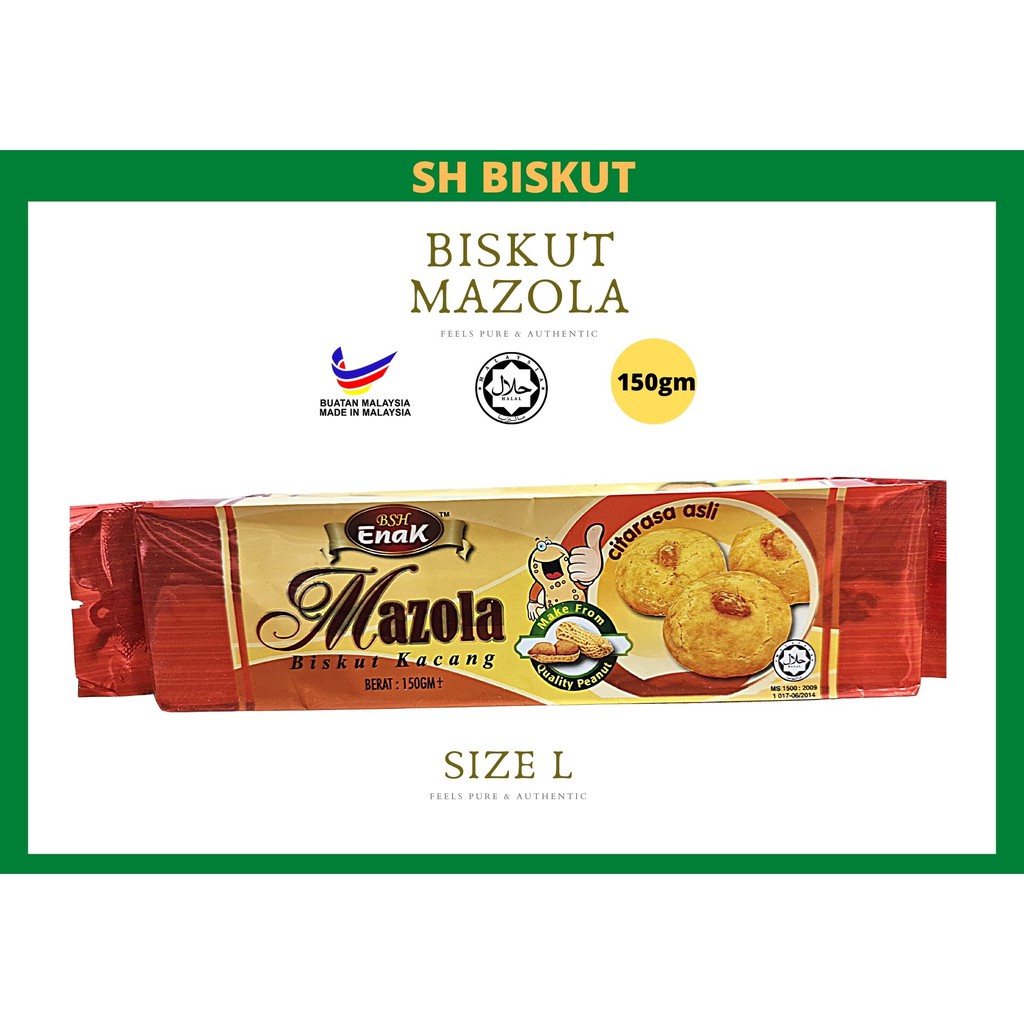BSH ENAK Biskut Mazola Kacang [150gm] HALAL/ Peanut Cookies Kuih Raya ...