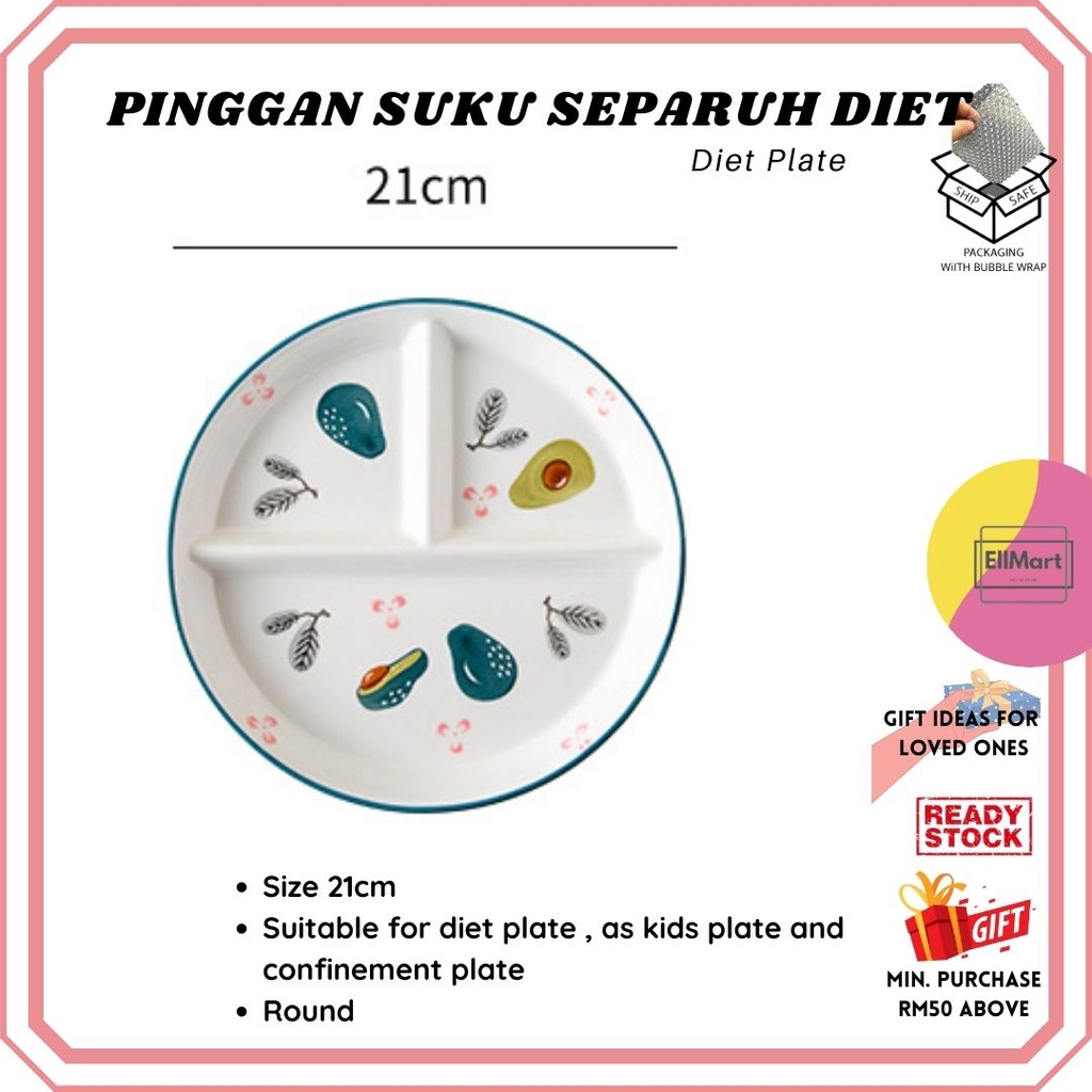 Pinggan Diet │ Diet Plate │ Pinggan Suku Separuh Diet │ Kids Plate ...