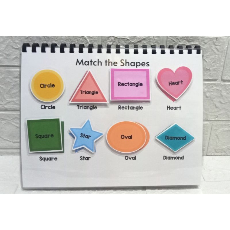 Match the Basic Shapes Busy Book Interactive Laminated Activity ESL ...