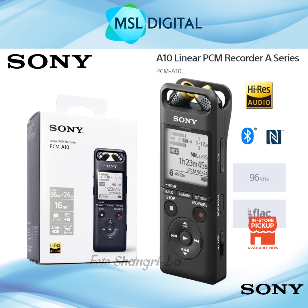 Sony PCM-A10 / A10 Linear PCM High Resolution Audio Recorder Voice ...