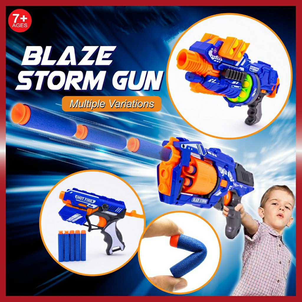 Soft Bullet Gun Fire Storm Electric Gun Semi Auto Pistol Blaze Storm ...