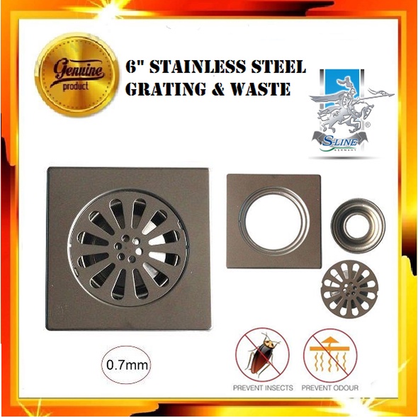 6“ 150mm x 0.7mm Stainles Steel Grating & Waste Anti-Cockroach Anti ...