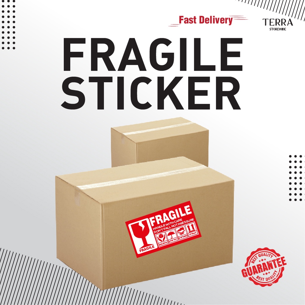 FRAGILE STICKER | Mudah Pecah Sticker Fragile Label | Shopee Malaysia