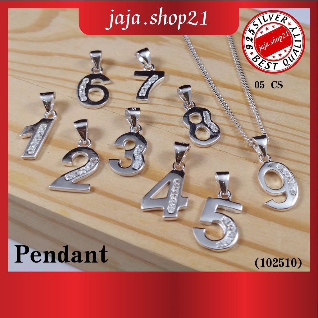 READY STOCK | Silver 925 Original Chain Necklace CS + Number Pendant ...