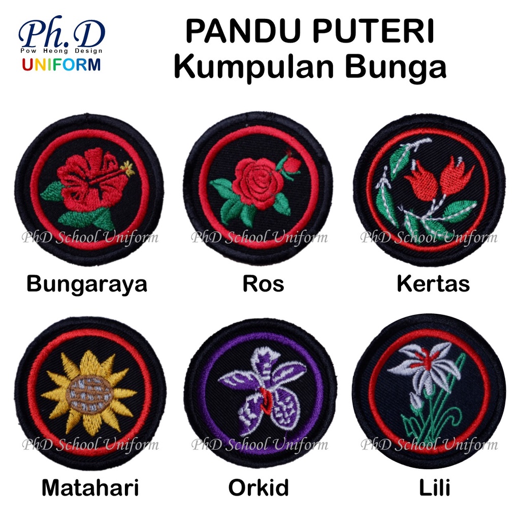 PhD Flower Patrol Badges PPPM Pandu Puteri Malaysia Kumpulan Bunga ...