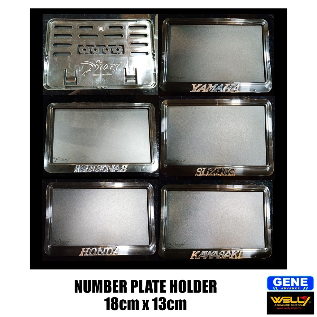 Universal Motorcycle Number Plate / Nombor Plate Papan Logo Kawasaki ...