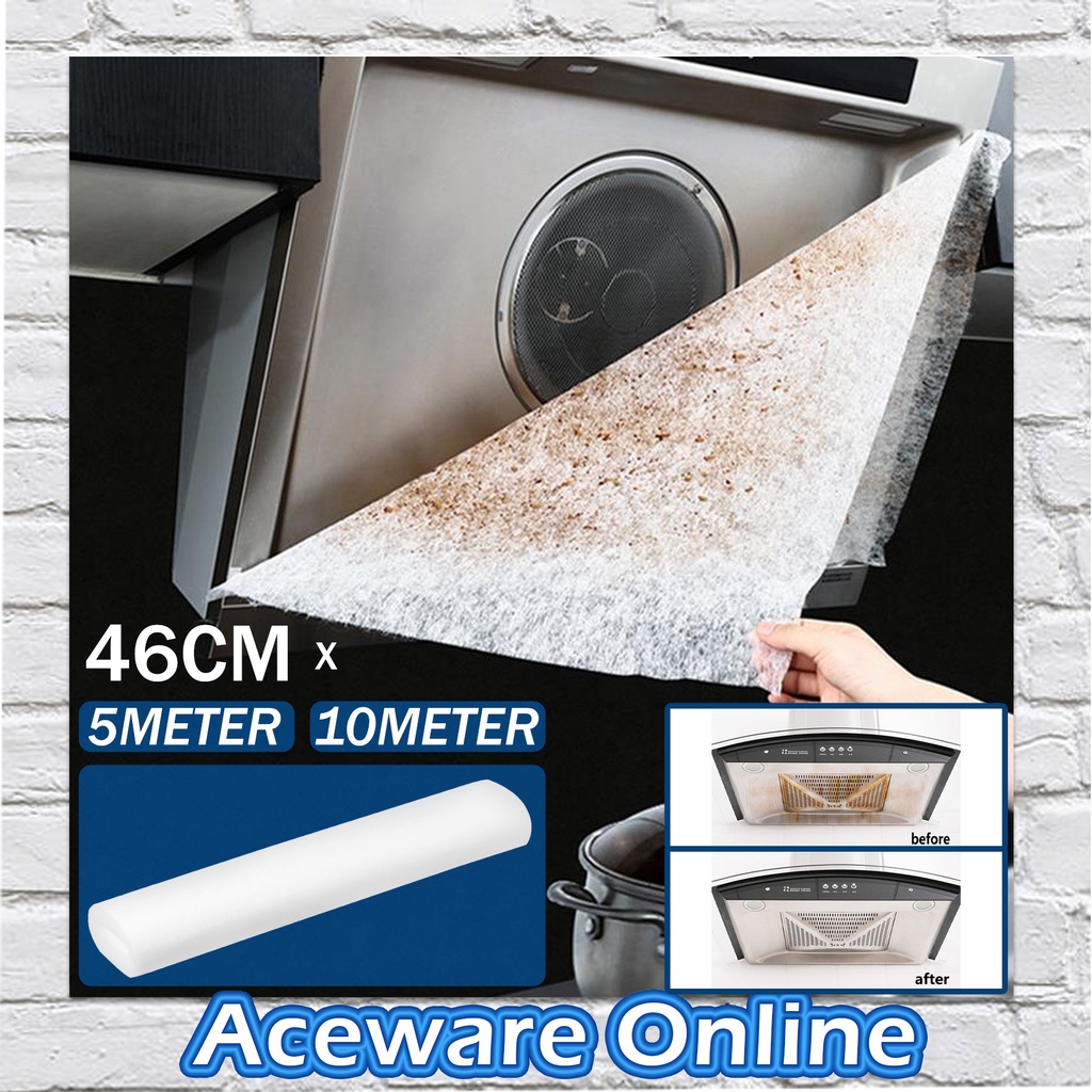 1 ROLL RANGE HOOD OIL FILTER PAPER 5M / 10M KITCHEN OIL FILTER ...