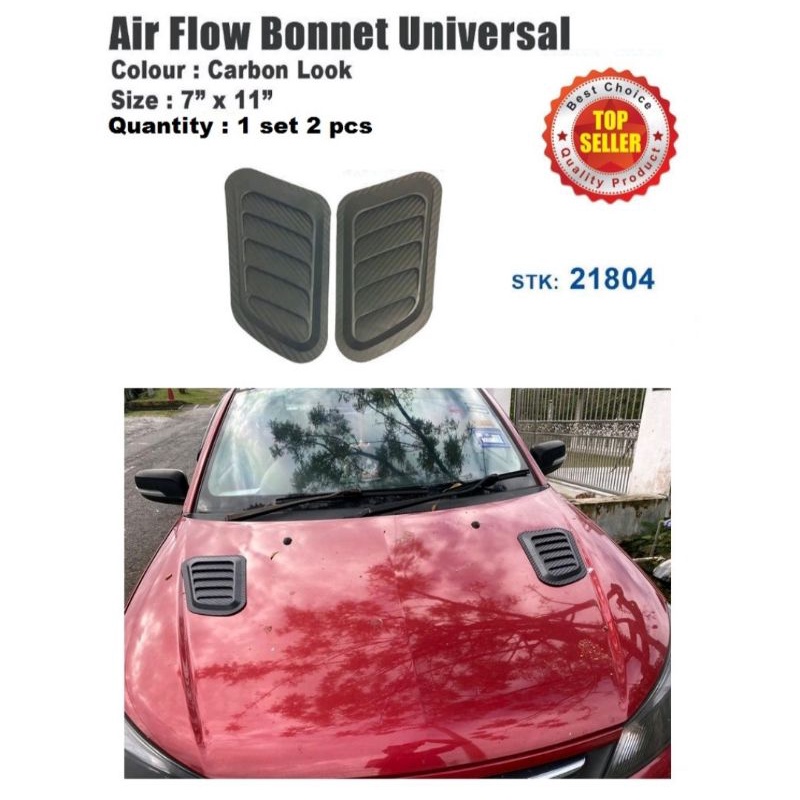Air Flow Bonnet Universal With Carbon Look 2PCS | Shopee Malaysia