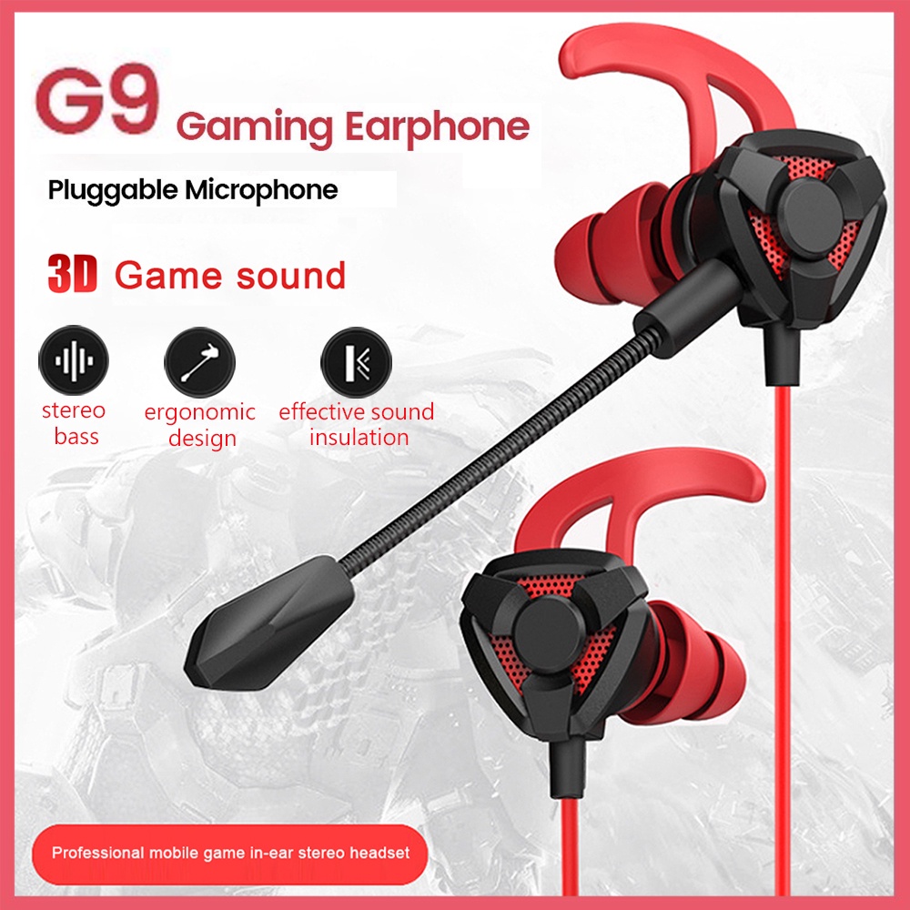 G9 Gaming 3.5mm Wired with Long Microphone Dual Microphone Earphones ...