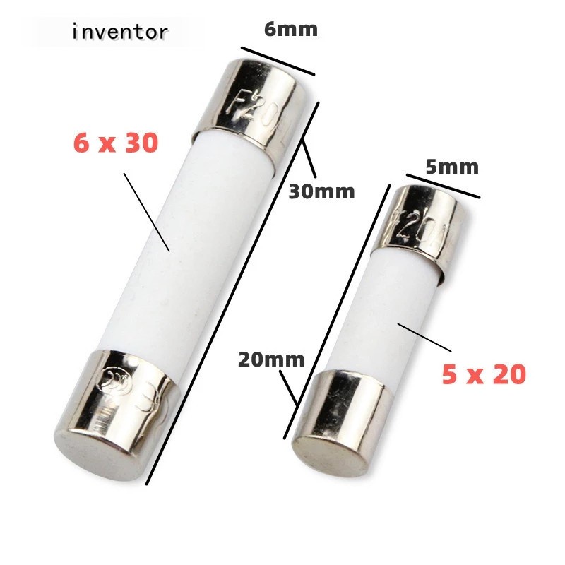 10pcs 5 * 20mm 6x30mm Ceramic Tube Fuses Fast Slow Fuse 250V 0.5A 1A 1 ...