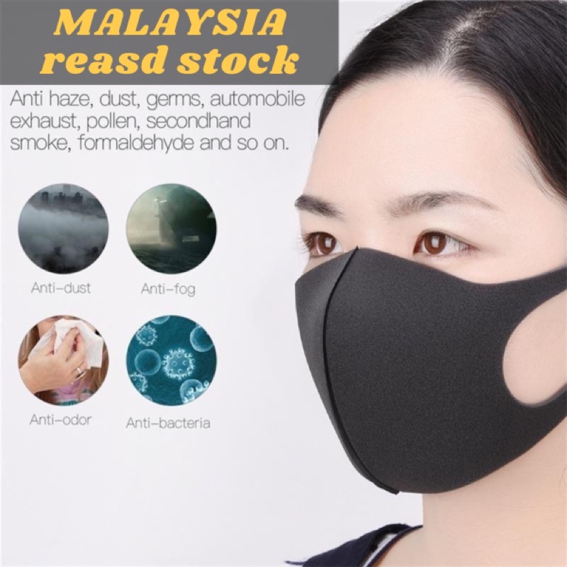 🇲🇾💯🚚🔥Malaysia Ready Stock🔥Reusable Black Mask /Fashion unisex /Anti ...