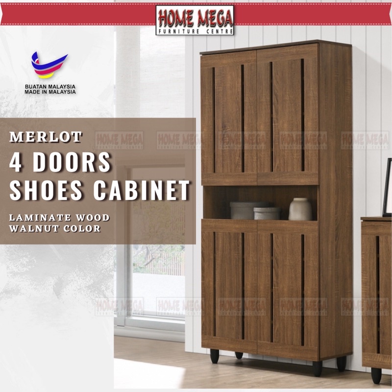 Merlot 4 Door Shoes Cabinet/Multi Function Shoes Rack/Strong ...
