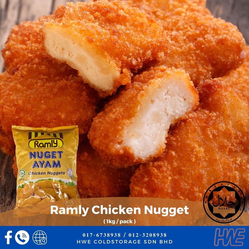 [Halal] Ramly Chicken Nugget 1kg | Ramly Nugget Ayam | Shopee Malaysia