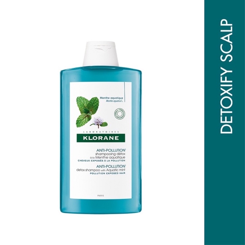 KLORANE Anti-Pollution Detox Shampoo with Aquatic Mint 400ml | Shopee ...