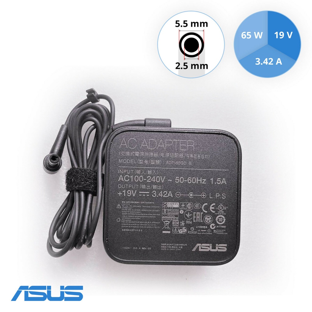 19V 3.42A 65W 5.5 x 2.5 mm ASUS K555L ADP-65GD Laptop AC Adapter For ...