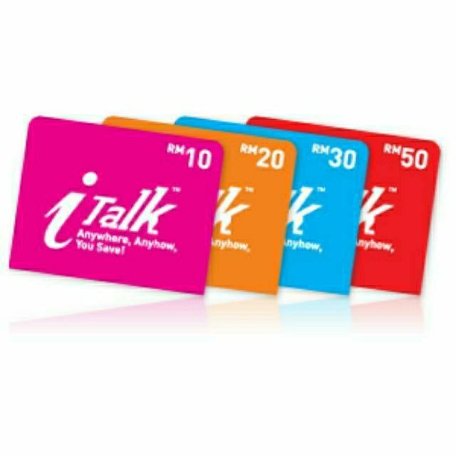 RM10 RM30 RM50 I TALK ITALK I-TALK TOPUP PIN RELOAD | Shopee Malaysia