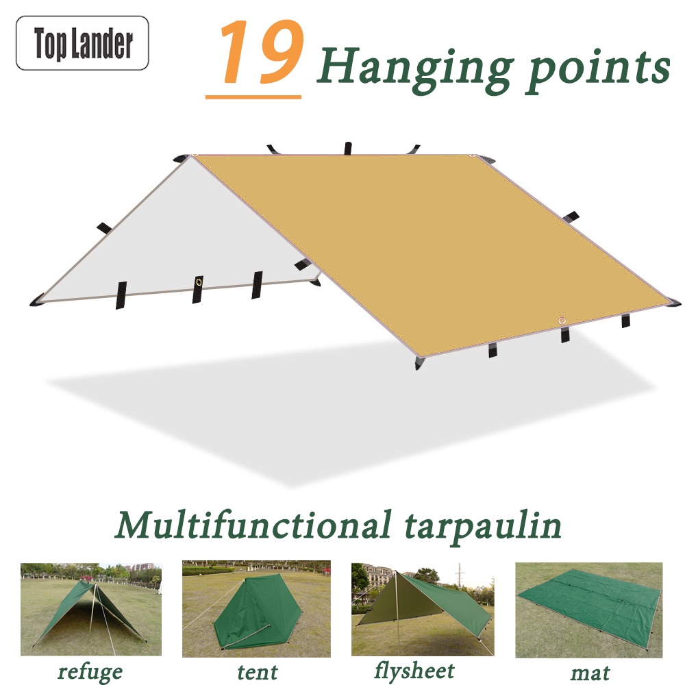 19 Hanging Points Camping Flysheet 210T Polyester Waterproof 3x4m Tent ...