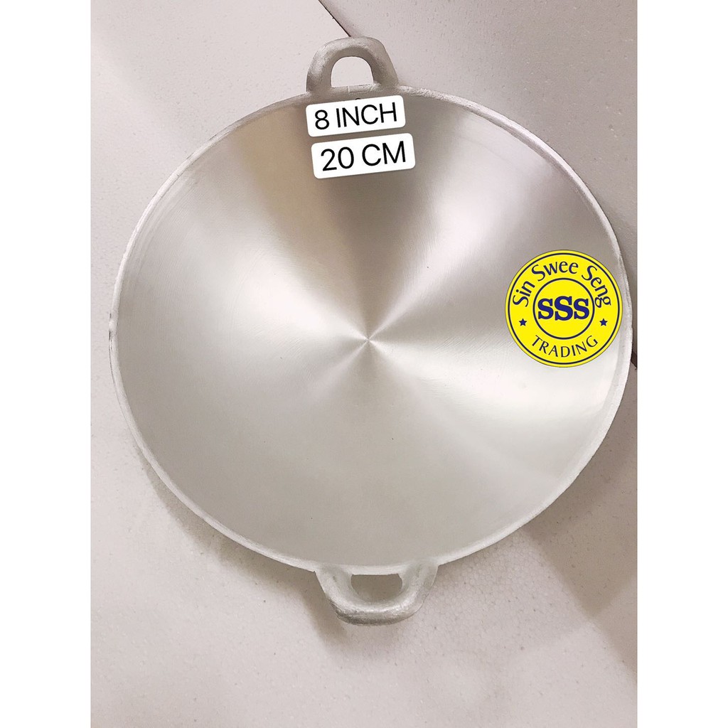 READY STOCK Kuali Aluminium & Kuali putih & Kuali siam (licin) 8INCH ...