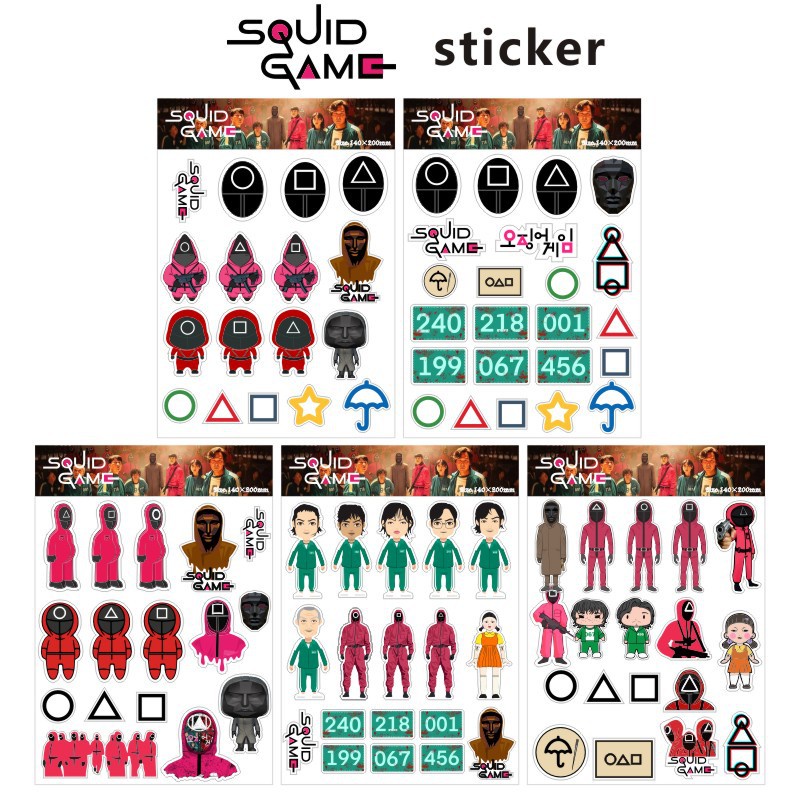 Softcloud Squid Game Stickers for Car Laptop PVC Bicycle Backpack Home ...