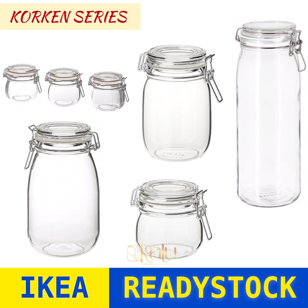 🔵READYSTOCK🟡KORKEN 💯 Original Ikea | Balang biskut Raya / Balang kaca ...