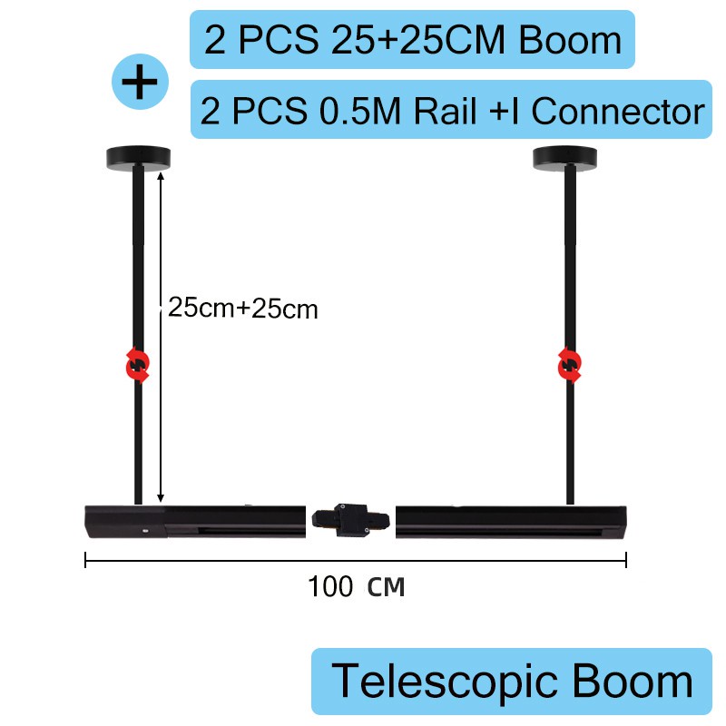 Led Track Light Boom Connector T Track Rail Lamp 2 Wire Spotlight ...