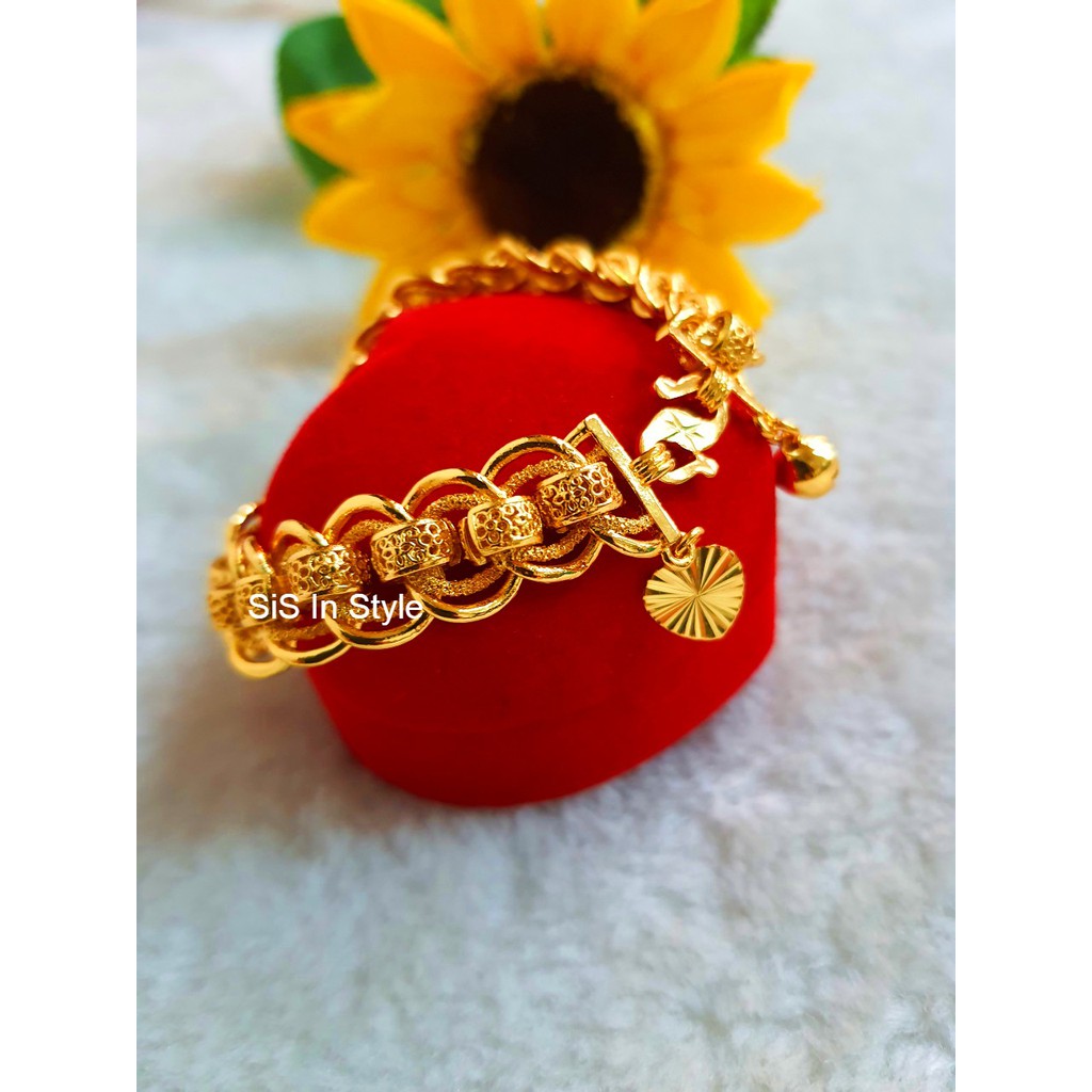 Cop ⑨①⑥ Emas Korea 24k Rantai Tangan Budak COCO Kendi Lebar 1.2cm ...