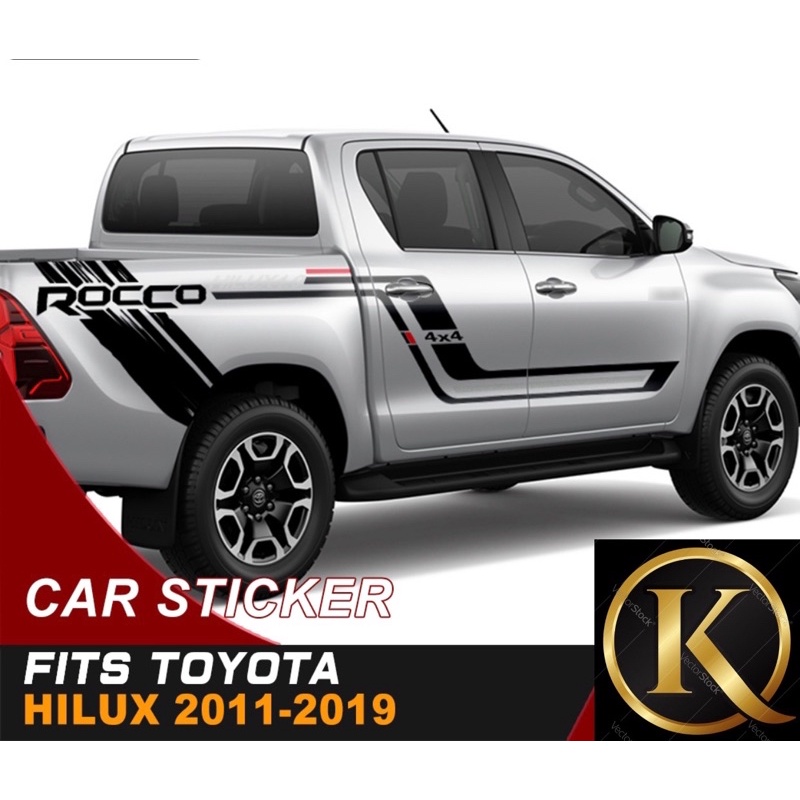 [Ready Stock] K479# HILUX ROCCO Full Set Tailgate & Body Stripes Vinyl ...