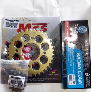SPOKET SET 415 GOLD HONDA WAVE 125 / DASH / W100R ( CHAIN + SPOKET)(14T-16T)(30T TO 36T ...