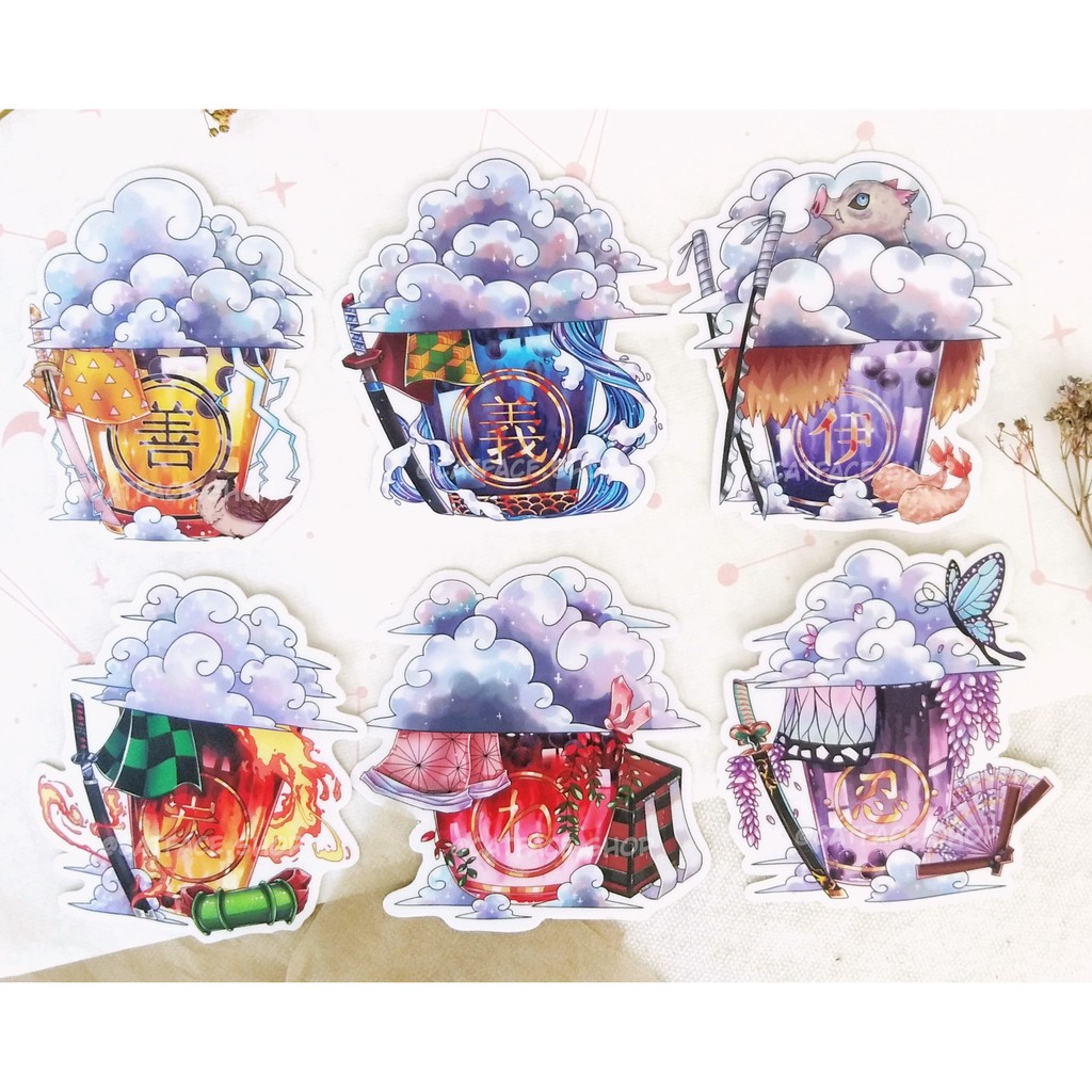 Demon Slayer Bubble-tea Die-Cut Sticker | Shopee Malaysia
