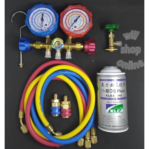 Double MANIFOLD MANIFOLD MANIFOLD MANIFOLD AC FREON AC Car Fridge ...