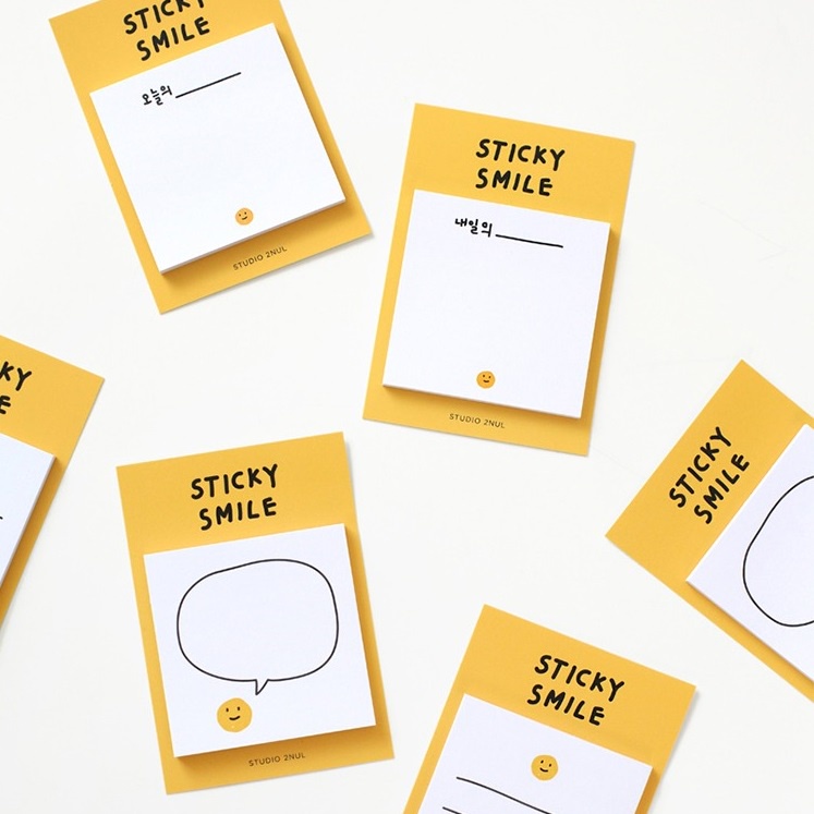 Korean Cute Smiley Face Sticky Notes Memo Pad Student Journal School ...